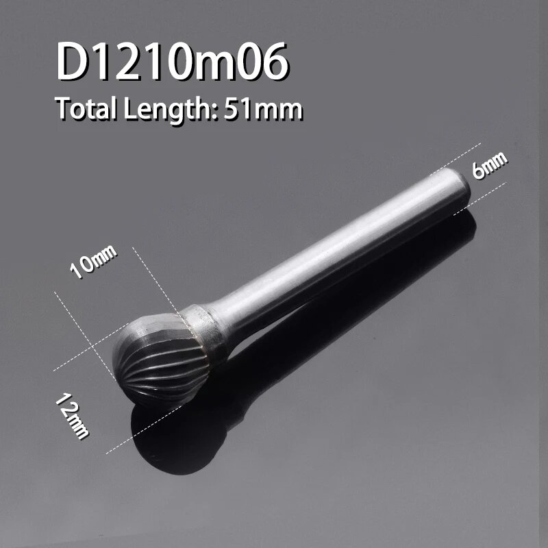 YG8 сплав роторный напильник 1 шт. круглый D-тип с одним слотом вольфрамовая сталь резьба по дереву шлифовальная головка твердый металл фреза 3 мм-16 мм