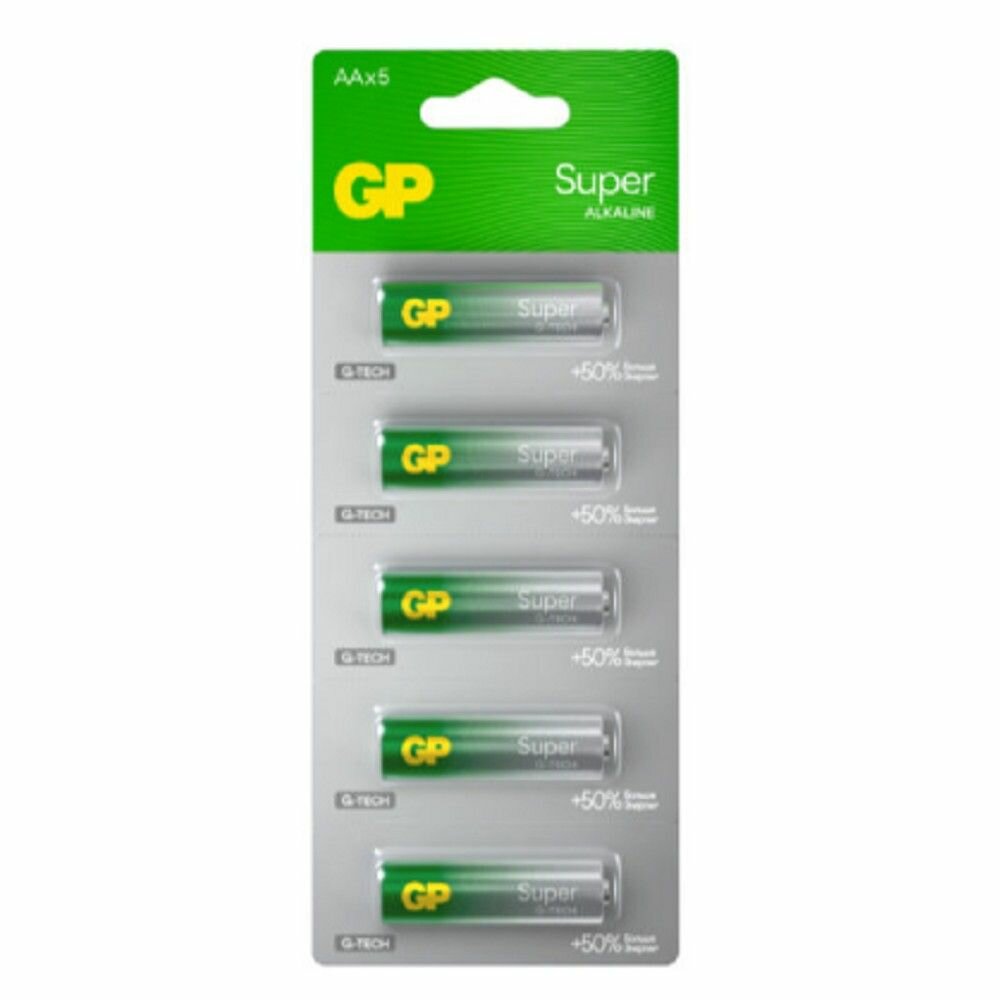 Gp Батарейка 15AA21 - 2CRSC5 60 600 Super Alkaline G - Tech 5 шт. в уп - ке