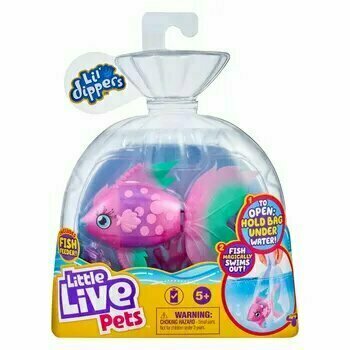 Little Live Pets Lil' Dippers Fish - Волшебная открытая коробка с активацией водой и интерактивным кормлением - Jewel Fish