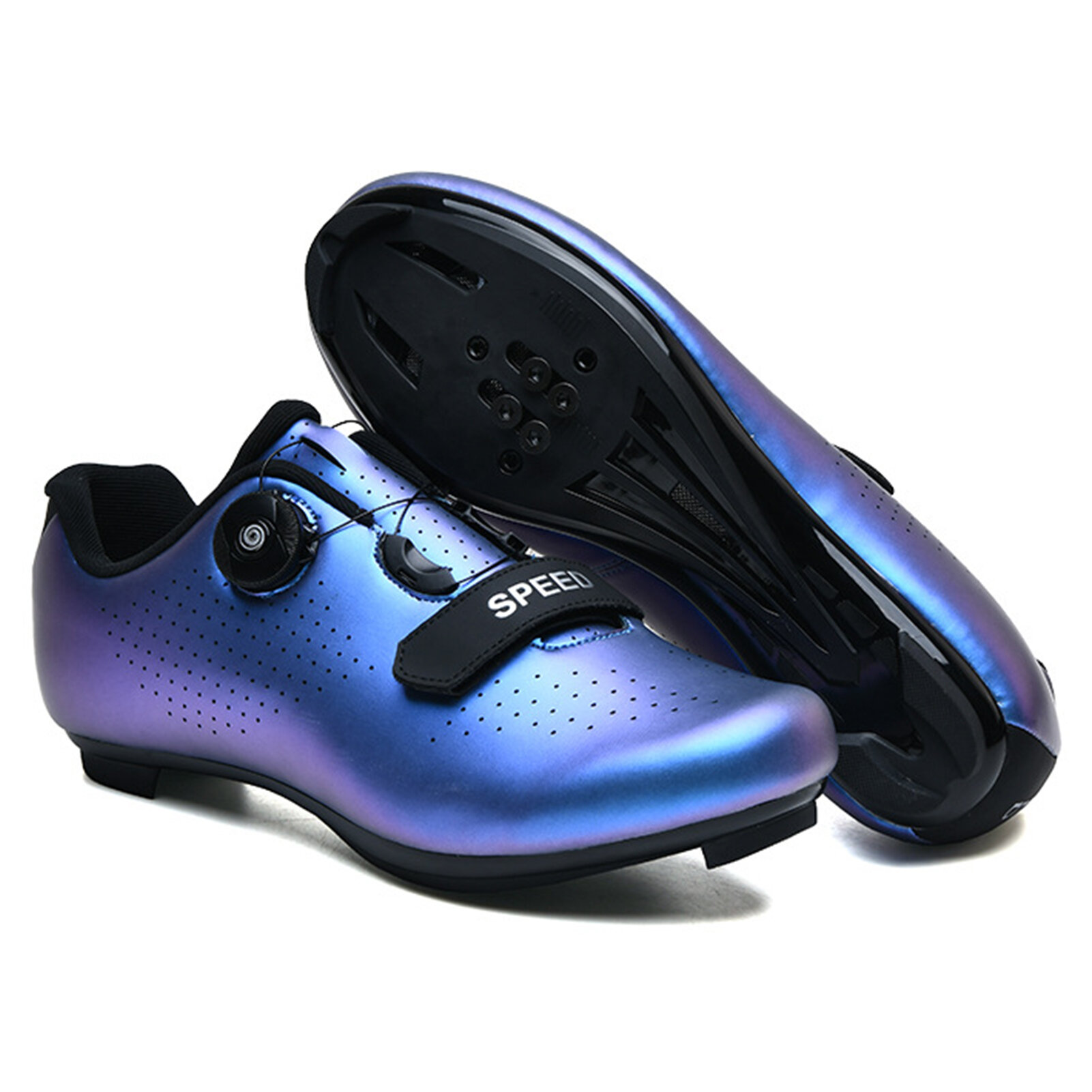 Обувь для велосипеда Дорожная обувь для велосипеда Обувь для езды на велосипеде для мужчин и женщин, Материал: Микрофибра + Нейлон, Цвет: Черный / Фиолетовый (по выбору), Размер EU: 42 / 43 / 44 / 45 (по выбору), 1 * Пара обуви для велосипеда