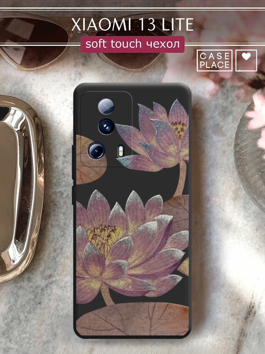 Чехол на Xiaomi 13 Lite / Сяоми 13 Лайт с принтом "Темные лотосы 2"