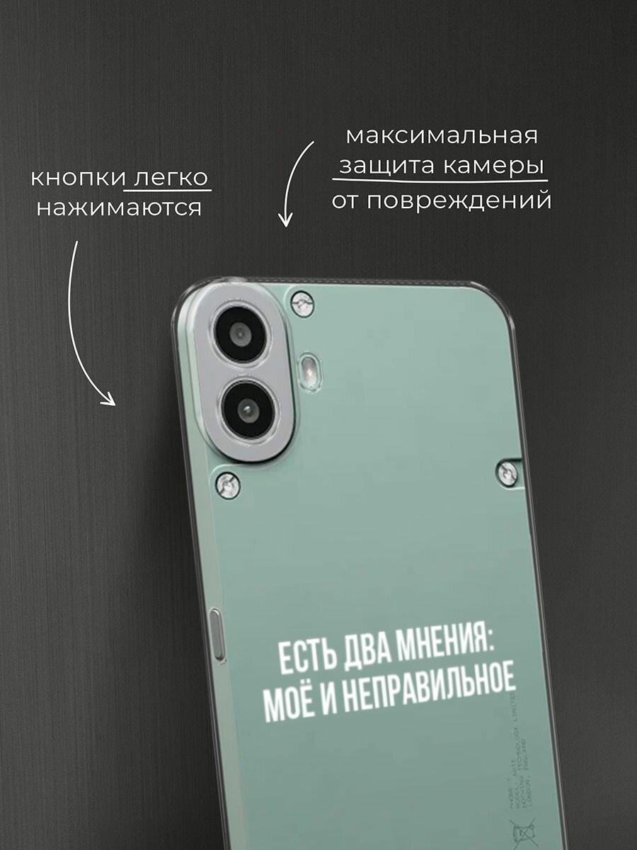 Чехол на CMF Phone 1 / CMF Фон 1 с принтом "Два мнения", прозрачный — фото 1