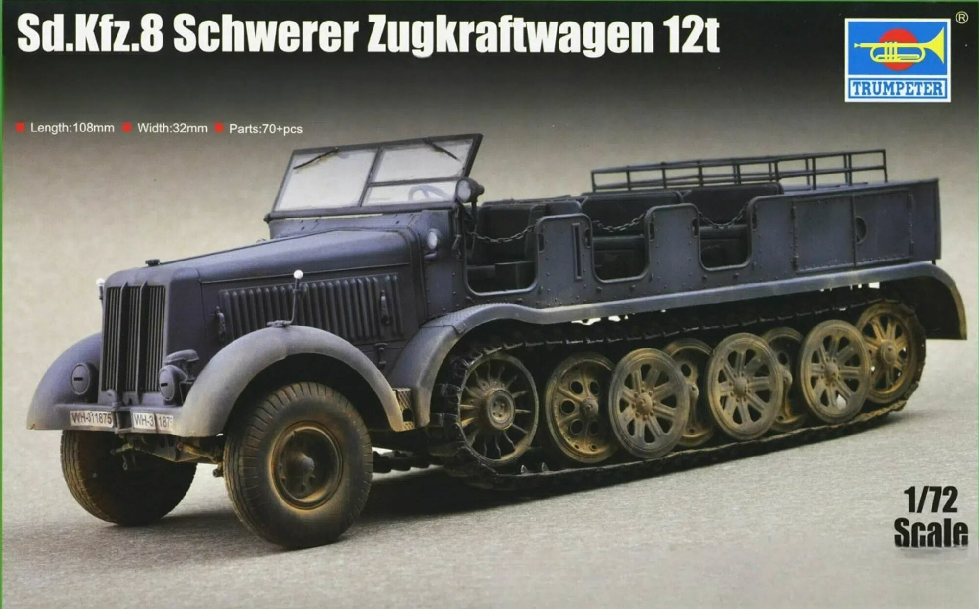 Trumpeter 07403 1/72 Sd. Kfz.8 Schwerer Zugkraftwagen 12t Модель БТР полугусеничный автомобиль