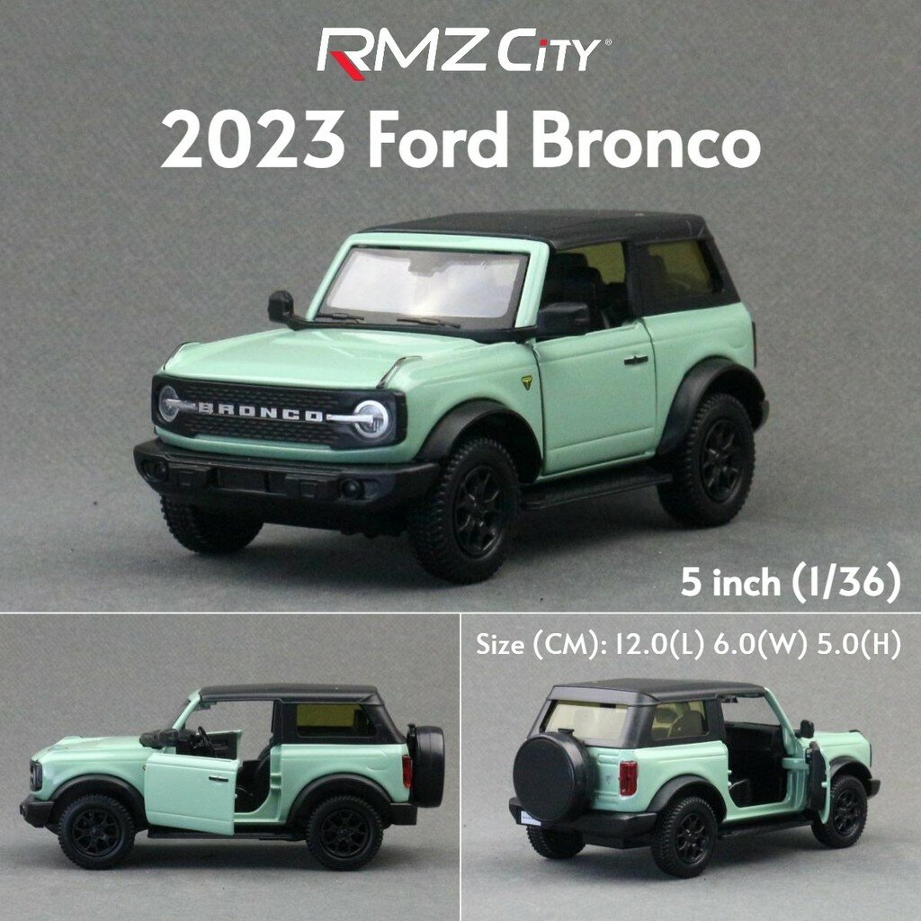 Ford bronco alloy model with inertia control for collectors and gift enthusiasts, light green