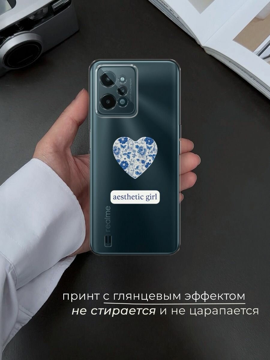 Силиконовый чехол на Realme C31 / Реалми C31 с принтом "Aesthetic girl" — фото 1