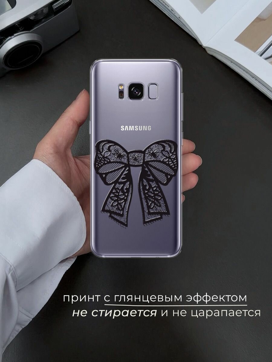 Чехол на Samsung Galaxy S8 + / Самсунг Галакси С8 Плюс с принтом "Черный сетчатый бант 2" — фото 1