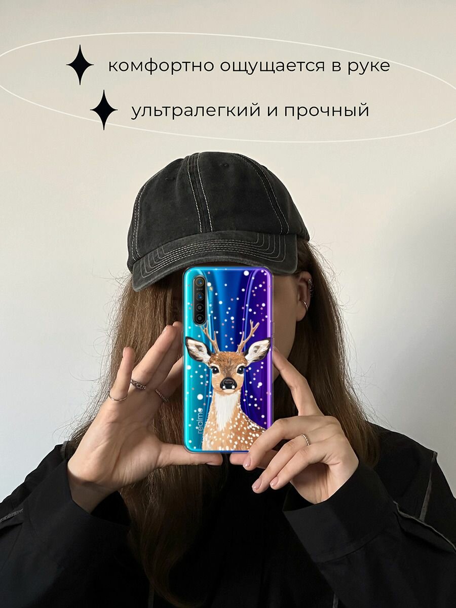 Чехол на Realme XT / Реалми XT с принтом "Гордый олень 3" — фото 1