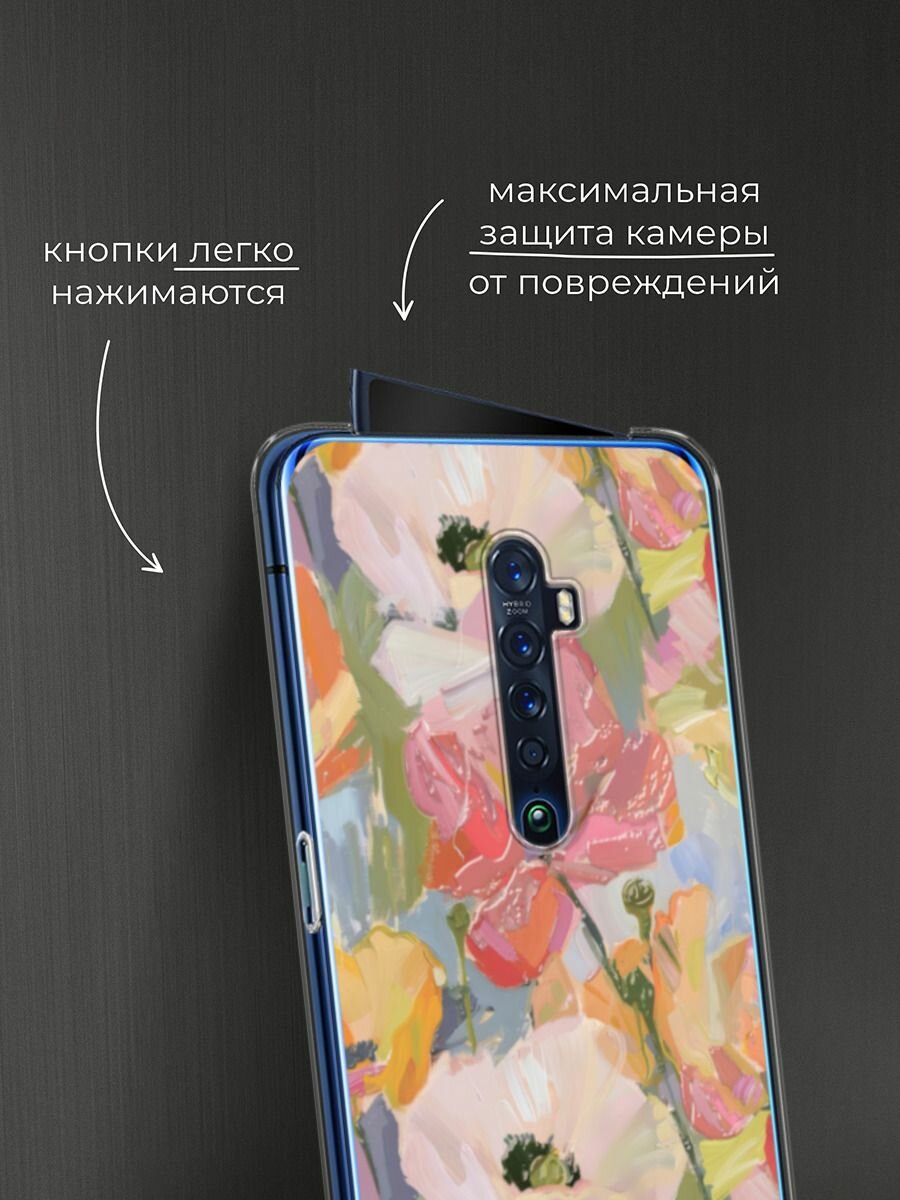 Чехол на Oppo Reno 2 / Оппо Рено 2 с принтом "Акварельные анемоны" — фото 1