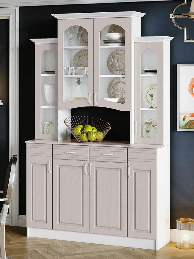 Буфет 4-х створчатый Констанция мускат/белый миф