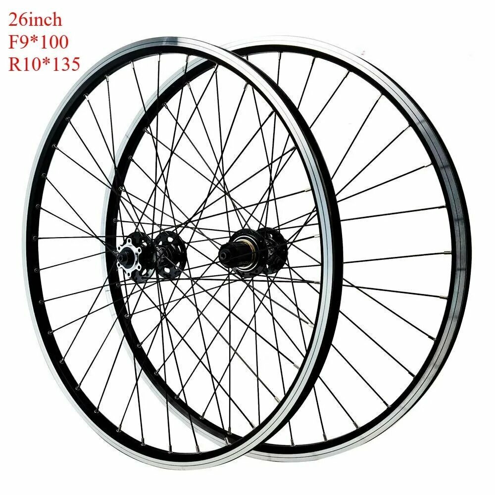 Колесная пара Pasak MTB с подшипниками V-образный тормоз, 32 часа работы 8-12 Скорость, Кассета HG, Быстросъемная передняя 9*100, задняя 10*135,26 дюйма Черная ступица
