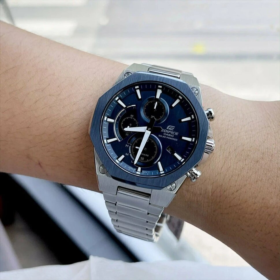 Наручные часы CASIO, синий, серебристый — фото 1
