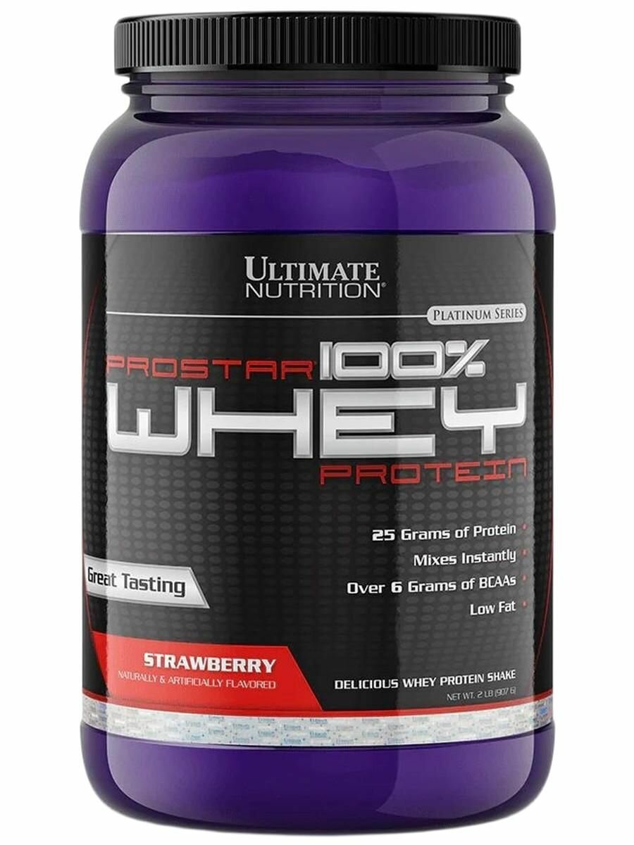 Ultimate Nutrition Prostar 100% Whey Protein 2 lb 908 g, Сывороточный протеин, Концентрат