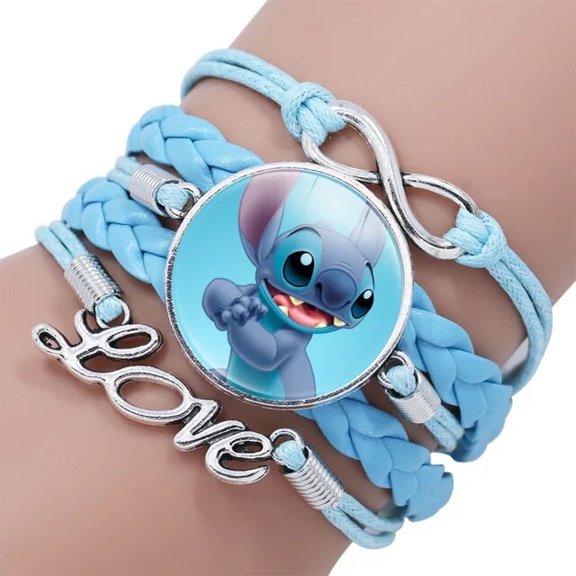 Браслет Disney Stitch с изображением персонажей мультфильма «Лило и Стич», аниме-фигурок, милый подарок на запястье для детей, игрушки для девочек, подарок на рождественскую вечеринку,