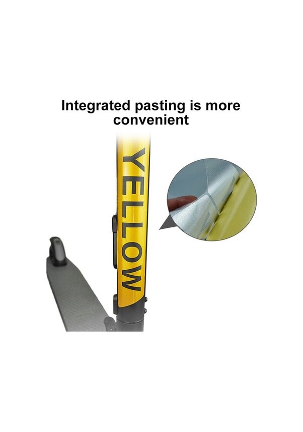 Светоотражающие наклейки из ПВХ для электросамоката Ninebot E22/Es1/Es2/Es4, предупреждающие наклейки для ночного вождения, 2 шт./комплект, с буквенным узором - жёлтые