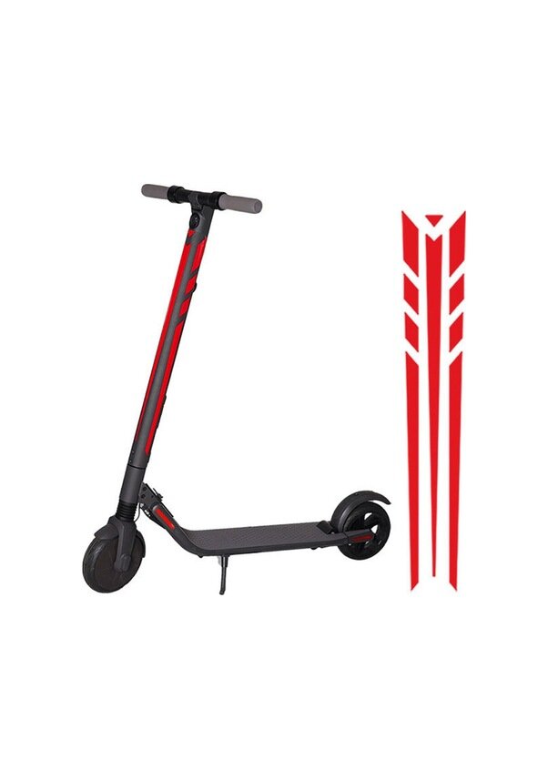 Комплект светоотражающих наклеек из ПВХ для предупреждения о вождении в ночное время для электросамокатов Ninebot E22 / Es1 / Es2 / Es4 - красные