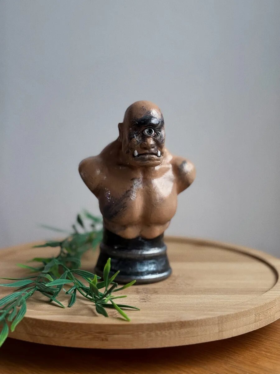 Статуэтка Циклоп, 13 см, бюст из гипса окрашенный, ручная работа