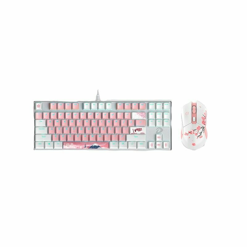 Набор клавиатуры и мыши Dareu wired version 87 keys + sakura dual-mode mouse + super large mouse pad