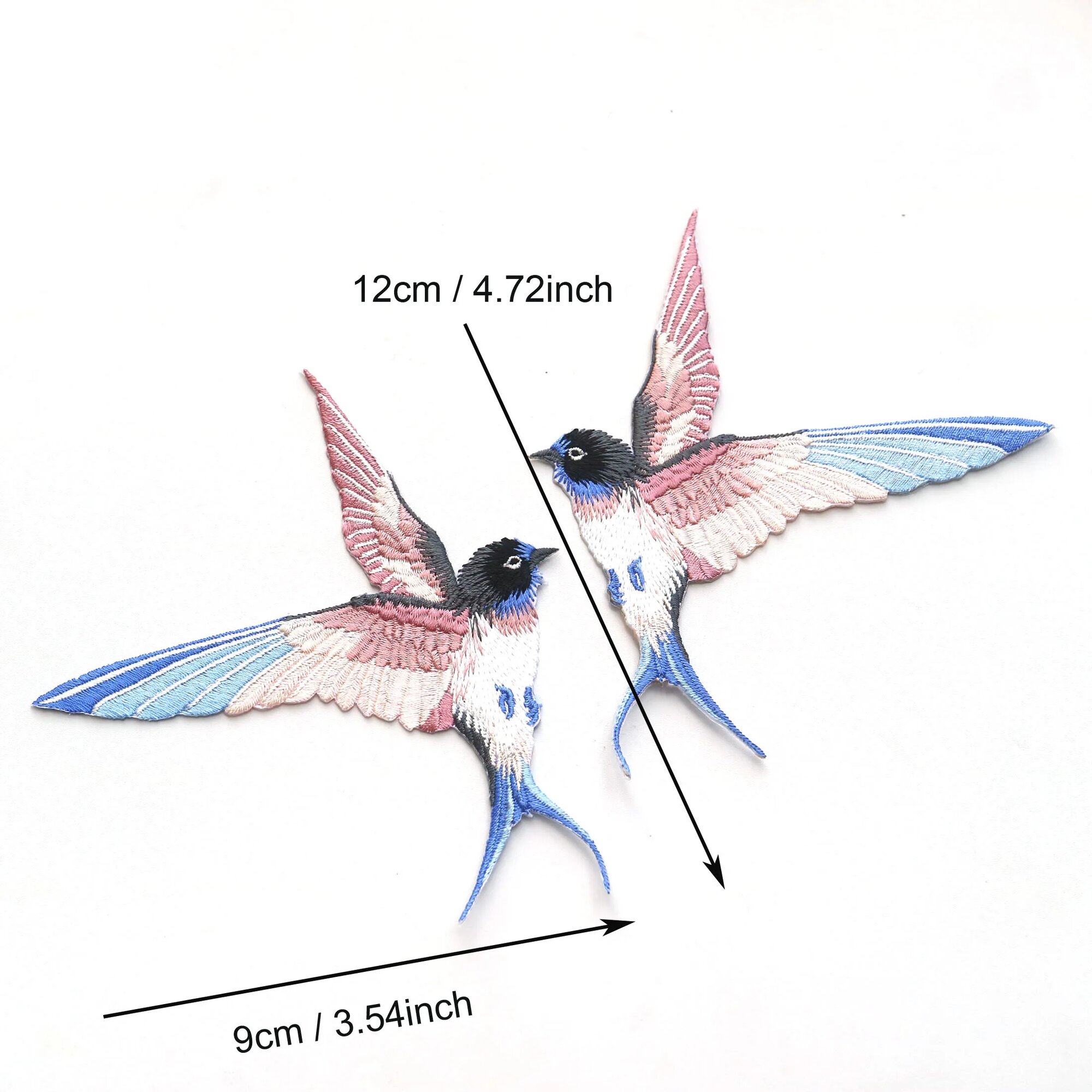 Нашивки OKNOW с вышивкой птицы 2 шт. bluecolor