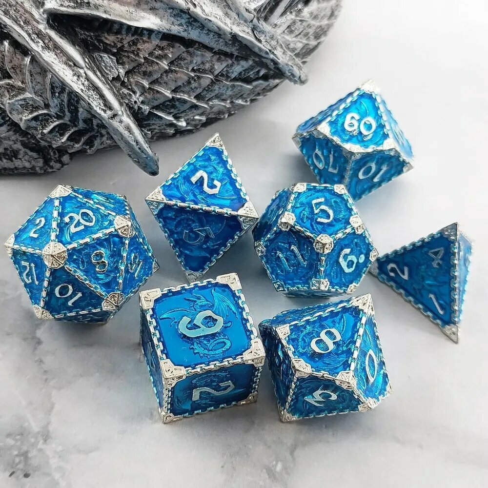 Кости игральные для Dungeons & Dragons, кубики для DnD и настольных ролевых игр (дайсы ДнД) 7 шт