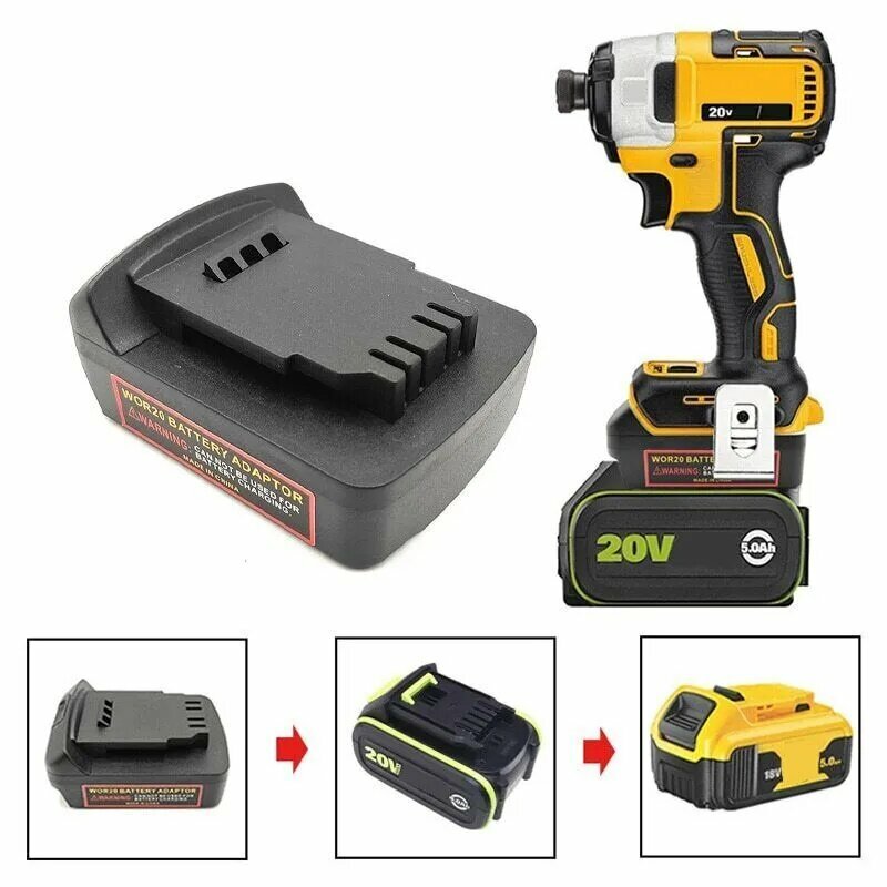 Адаптер для батарей Worx 20V 5Pin к электроинструменту Dewalt 18V