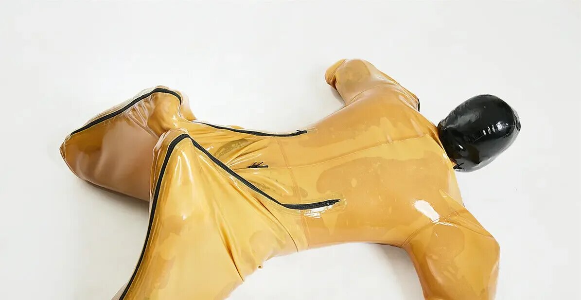 Латексный резиновый БДСМ комбинезон, прозрачный боди для косплея на Хэллоуин с капюшоном, S-XXL L