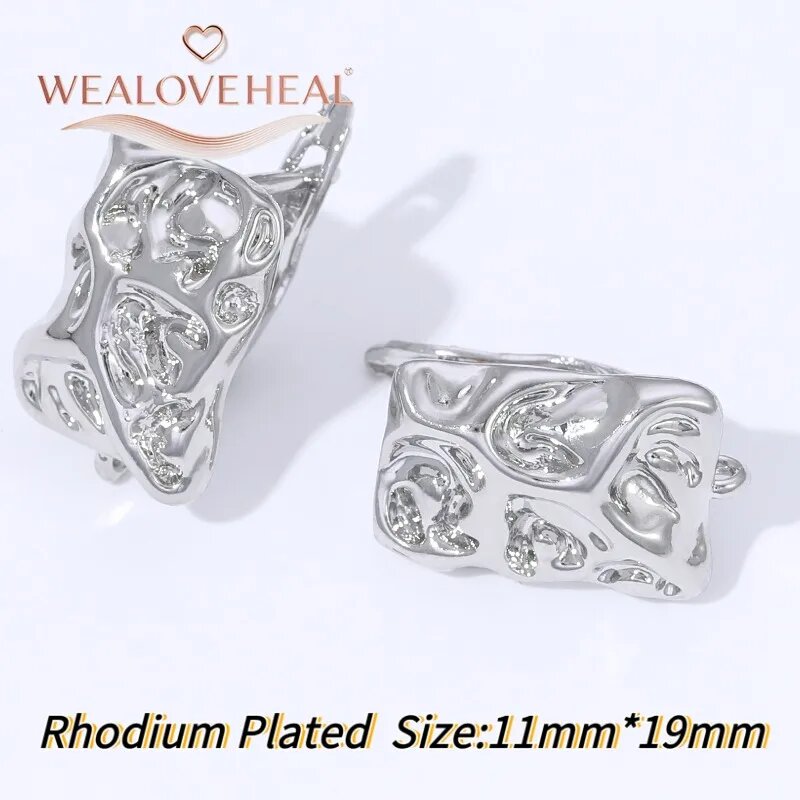 WEALOVEHEAL сережки Rhodium Plated, 11mm*19mm, 2 Pairs