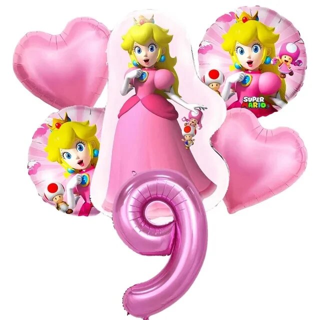 Набор декора для детского праздника принцесса Персик Disney 6pcs balloon9