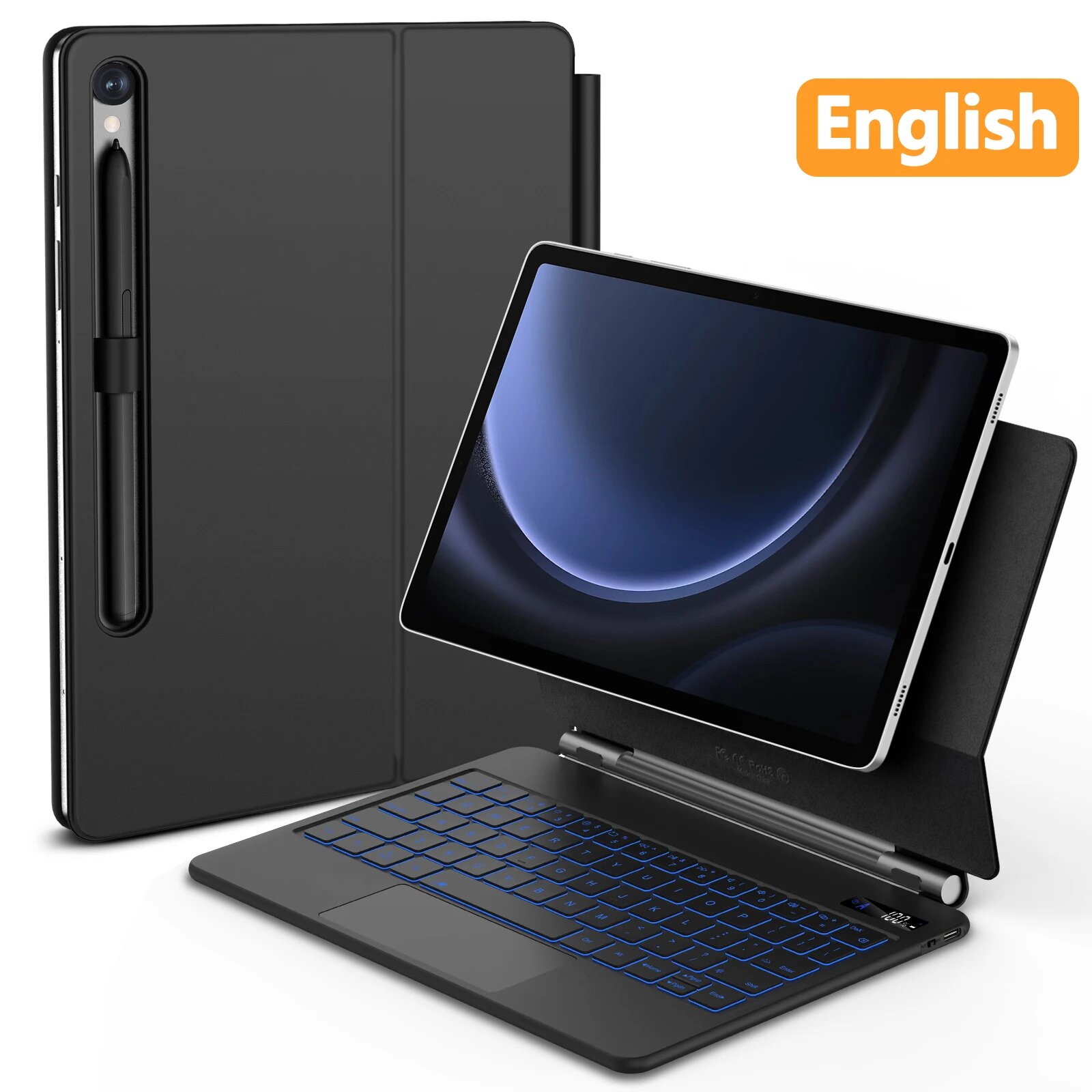 Волшебная Клавиатура С Подсветкой Для Samsung Galaxy Tab S11/S10 Lite/S10+/S9/S9+ /S9FE/S8/S8+/S7 FE С Плавающим Трекпадом И .