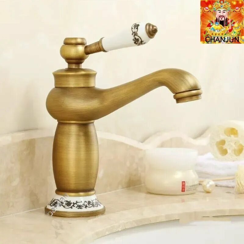 Смеситель для раковины и умывальника ретро кран ванную из латуни