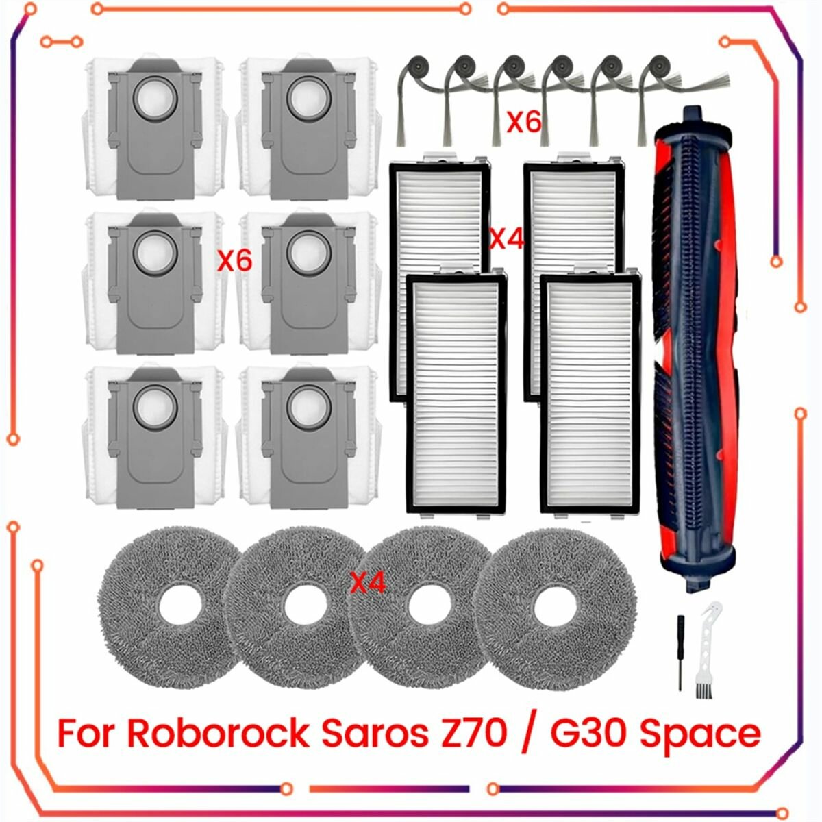 23 шт. насадок для космического пылесоса Roborock Saros Z70 / G30