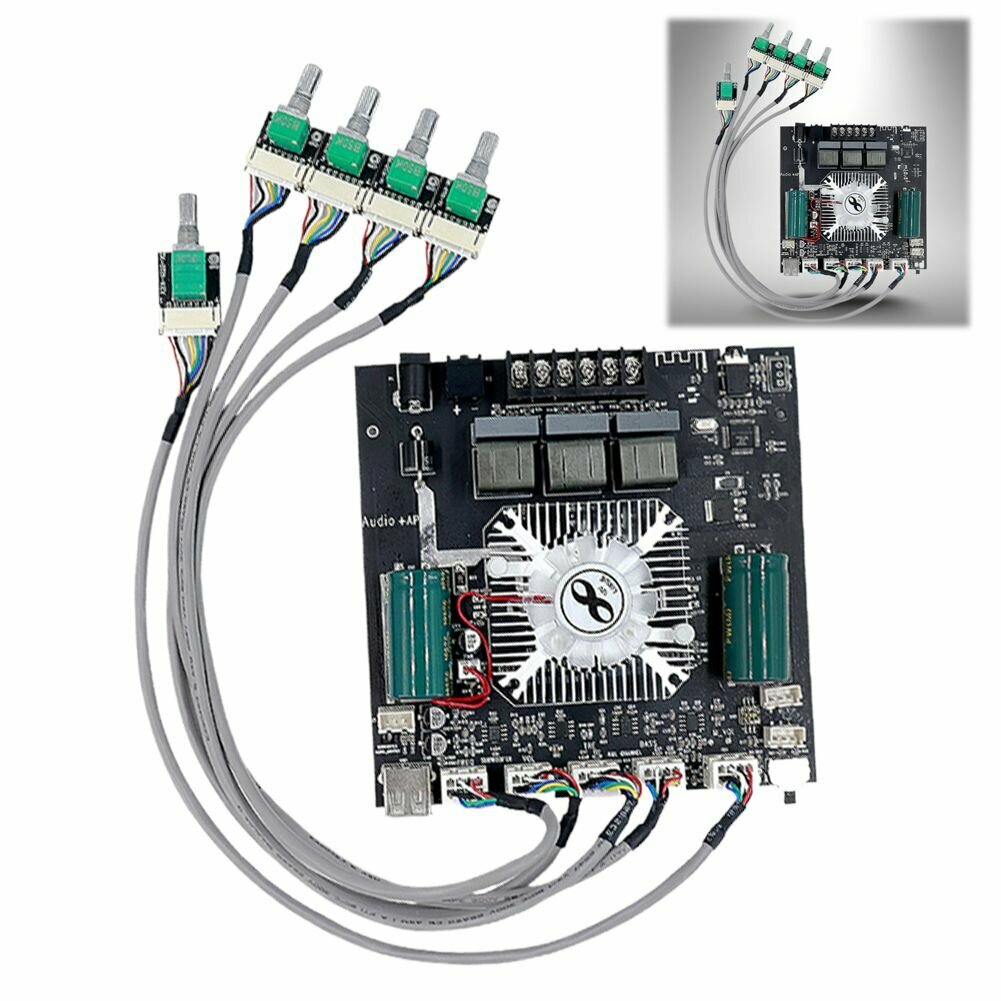 Bluetooth-усилитель 5.0 для сабвуфера 2.1 на TDA7498E, 160+220 Вт, защита цепи