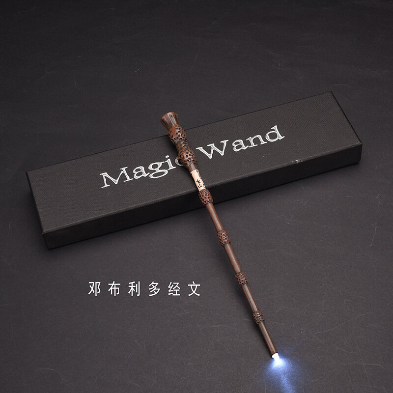 Волшебная палочка Гарри Поттера с батарейным питанием, светодиодная подсветка, сменная батарея, белая подсветка, изысканная резная волшебная палочка