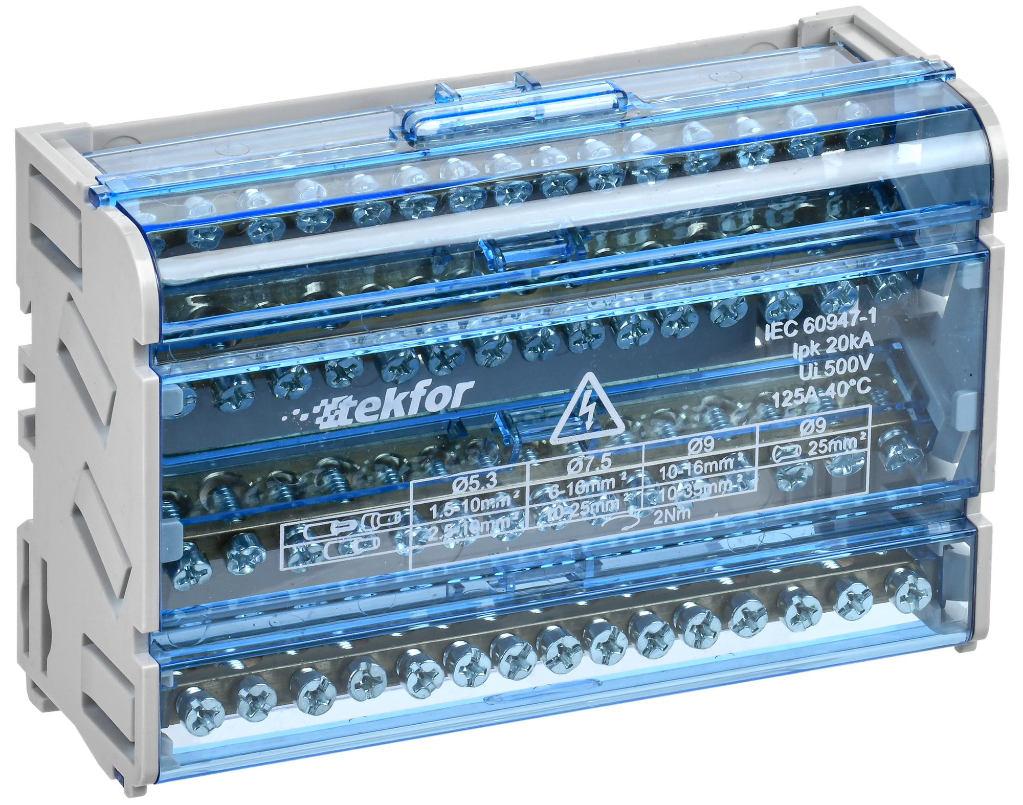 TEKFOR Шины на DIN-рейку (кросс-модуль) ШНК 4х15 3L+PEN IEK IEK TF-DN10-4-15-125