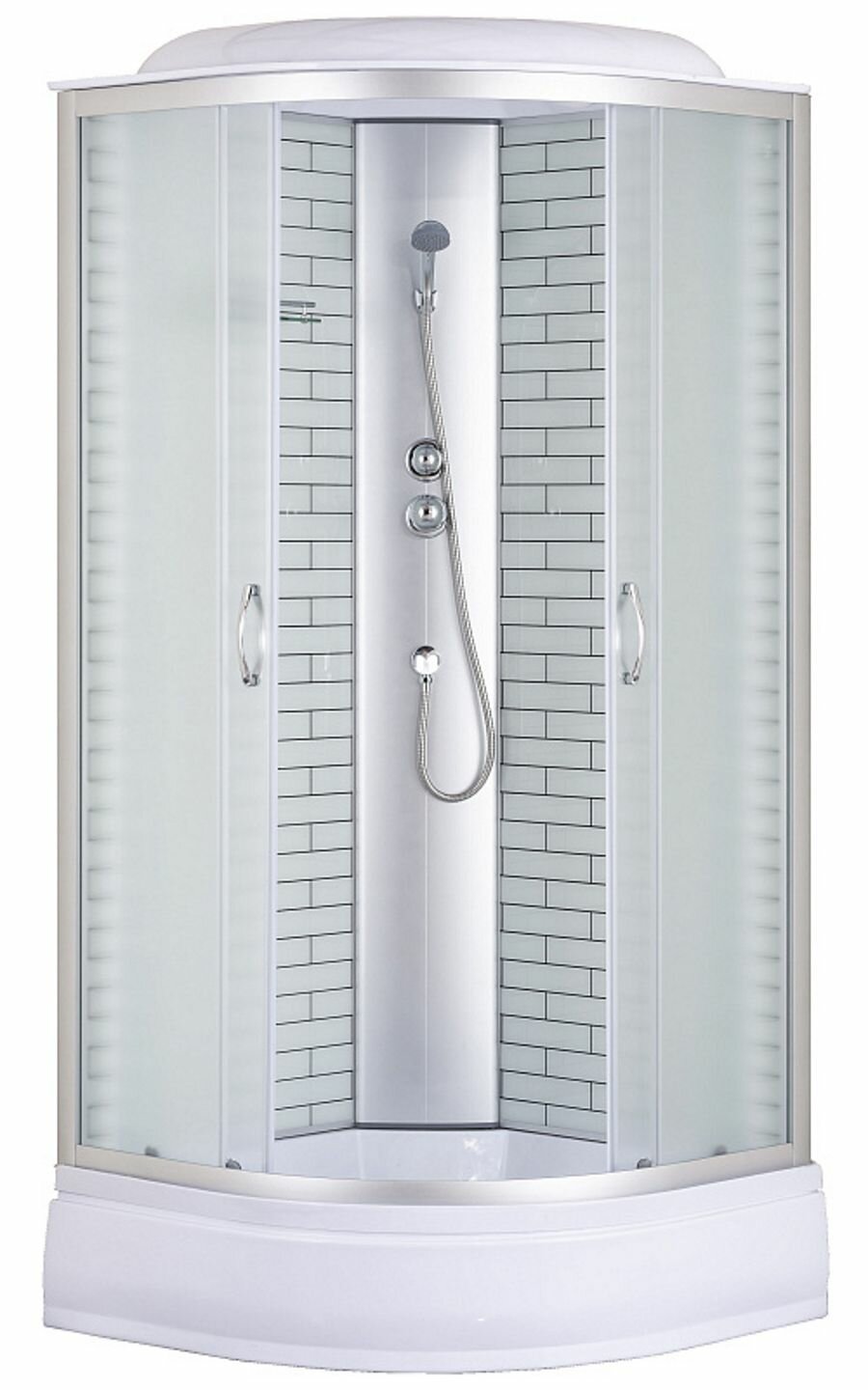 Душевая кабина со средним поддоном 80х80х215 кирпичный узор Loranto Sunway CS-6680-25FW 80