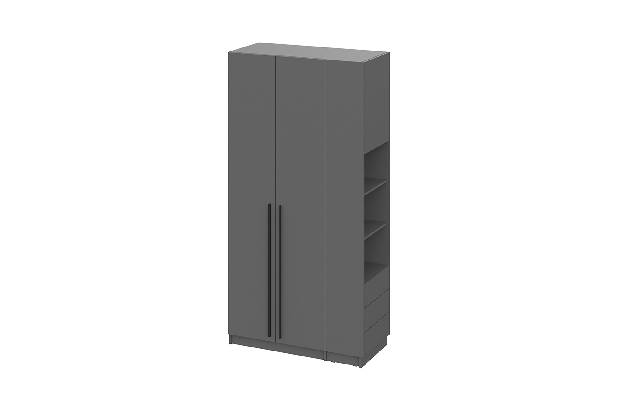 Комплект шкафов Нонтон Берген №6, 110x52x220 см, 2 шт, 3 ящика, серый графит