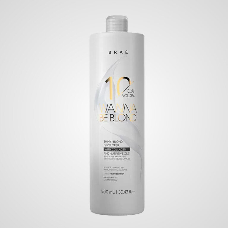 Окислитель Ox 10 Vol. 3% 900 мл BRAE Wanna Be Blond Shiny-Blond Developer Ox 10 Vol. 3% Эмульсия 900 мл
