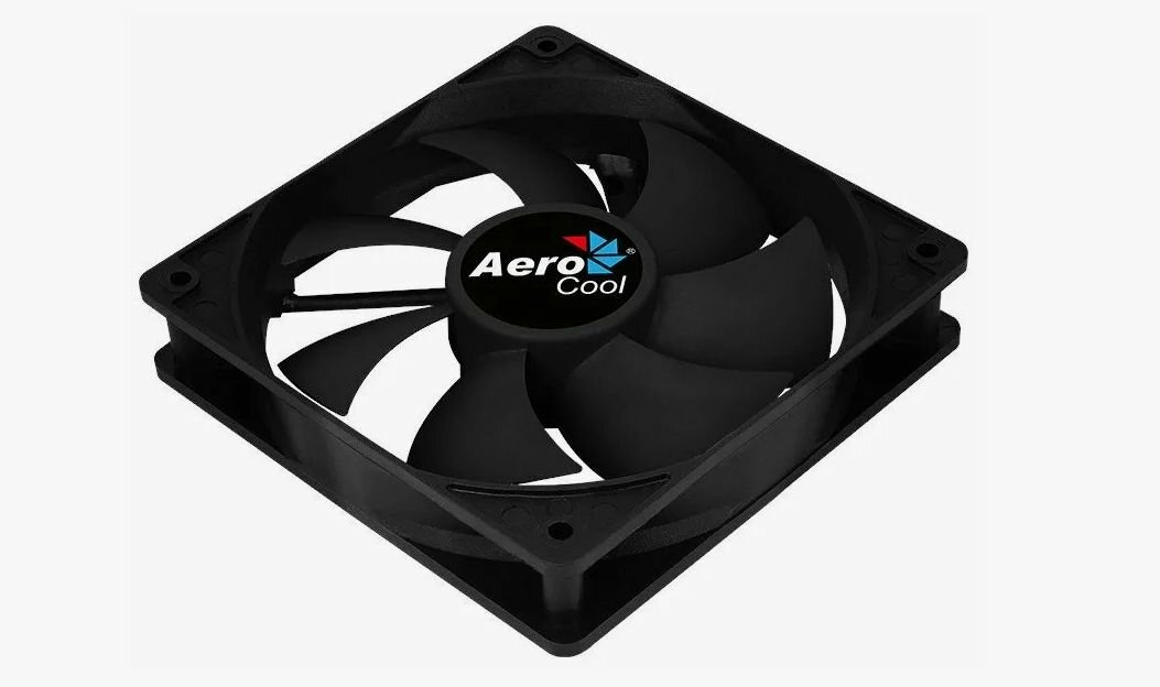 Вентилятор 120*120*25мм AeroCool Force 12 PWM Black (4-pin/500-1500rpm/18.2-27.5dB/17.3-28.2CFM/Sleeve)