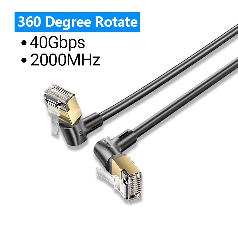 Ethernet-кабель Vention Cat8 40 Гбит/с, 0.5m, 360 Degree Rotate