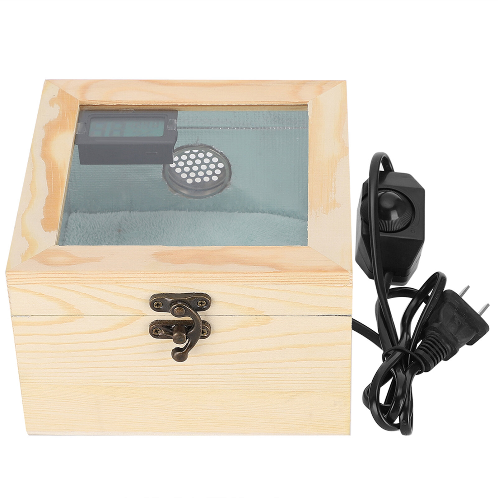 Инкубатор для Птиц: 20x20x12 см Прозрачное Стекло для Наблюдения - Точный Контроль Температуры с Термометром Деревянный Инкубатор for Выведение Птенцов