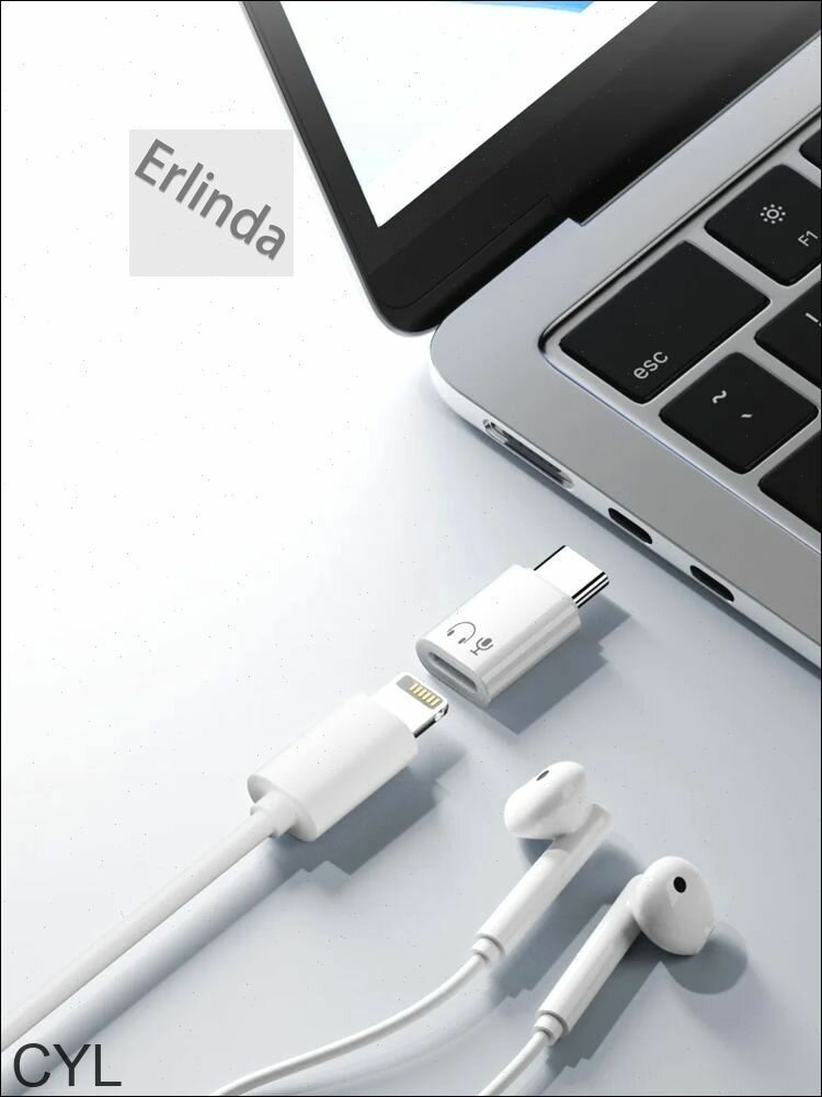 Переходник для наушников iPhone 15 16 Для проводных наушников. Адаптер USB C на Audio Adapter Lightning. Переходник для Type C - Lightning без Bluetooth для айфон.