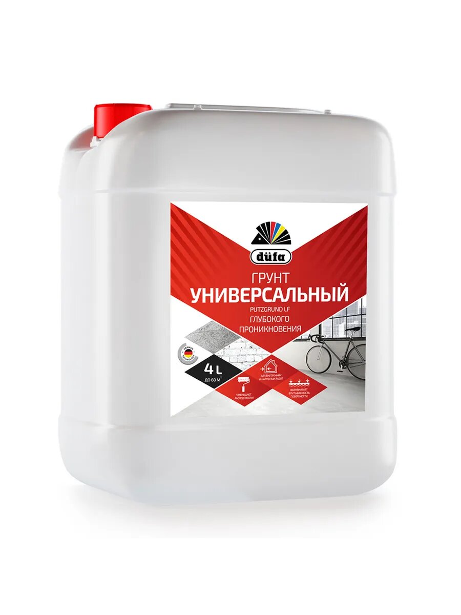 Грунтовка Dufa Putzgrund LF, акриловая, укрепляющая, канистра 4 л