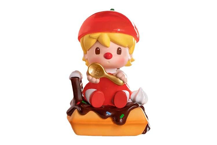 POP MART Sweet Bean Frozen Time Dessert Box Collection 2023 Theme Blind Boxes, Confirmed-Cherry Chocolates Waffle (Open)