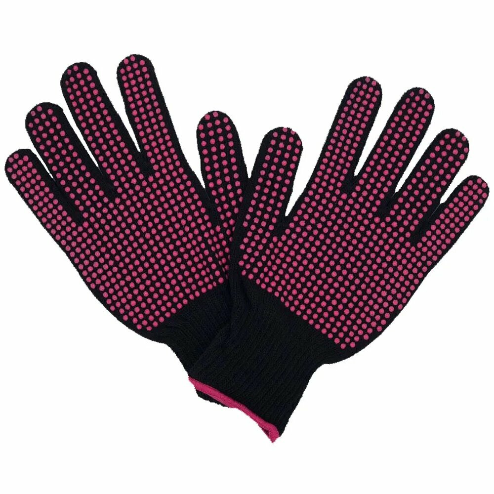 Термостойкие перчатки для укладки волос, черные, 6pcs