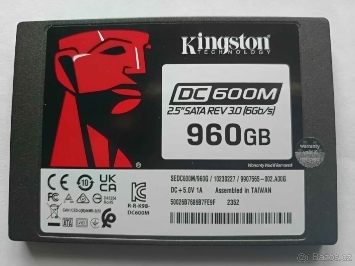 Накопитель Kingston Enterprise 960GB, DC600M, 2.5", SATA 3, R560/W530MB/s 3D TLC