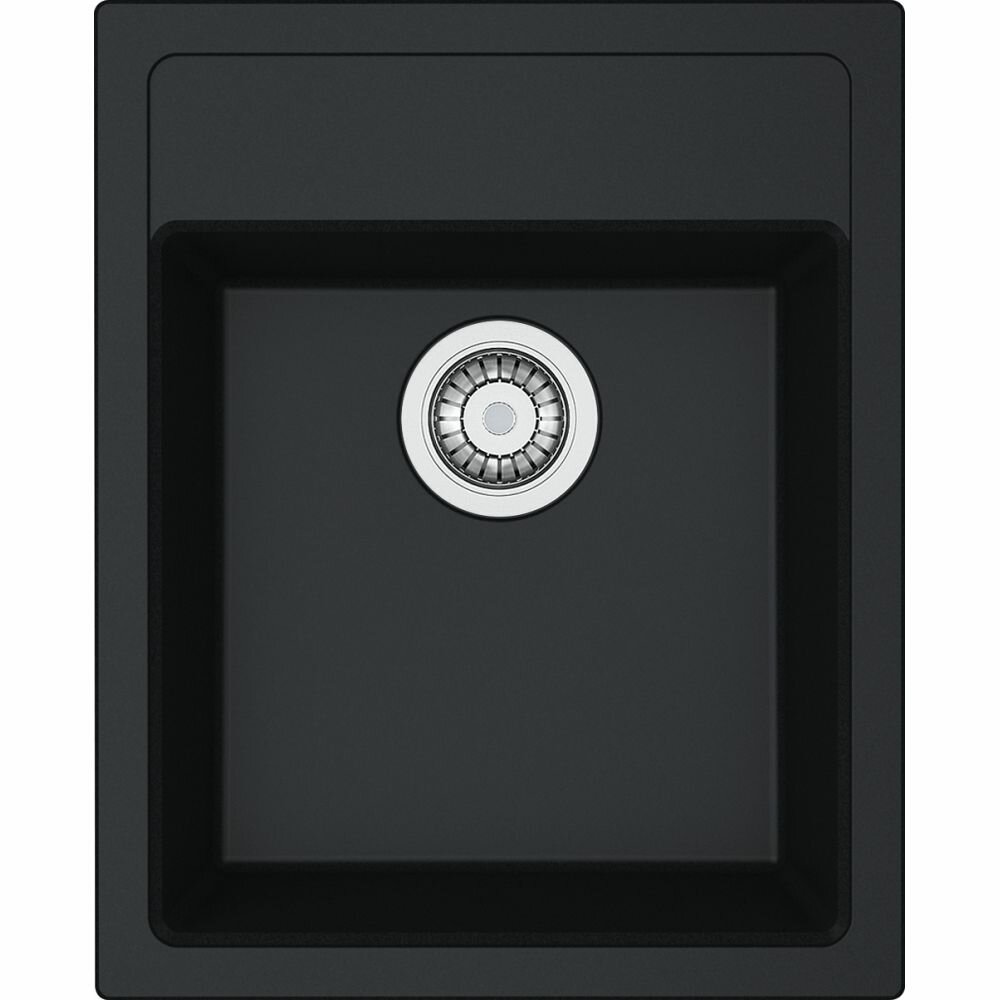 Franke SID 610-40 кухонная мойка, 43х53 см, в шкаф 45 см, цвет черный, монтаж на столешницу, в комплекте стоп-вентиль, скрытый перелив