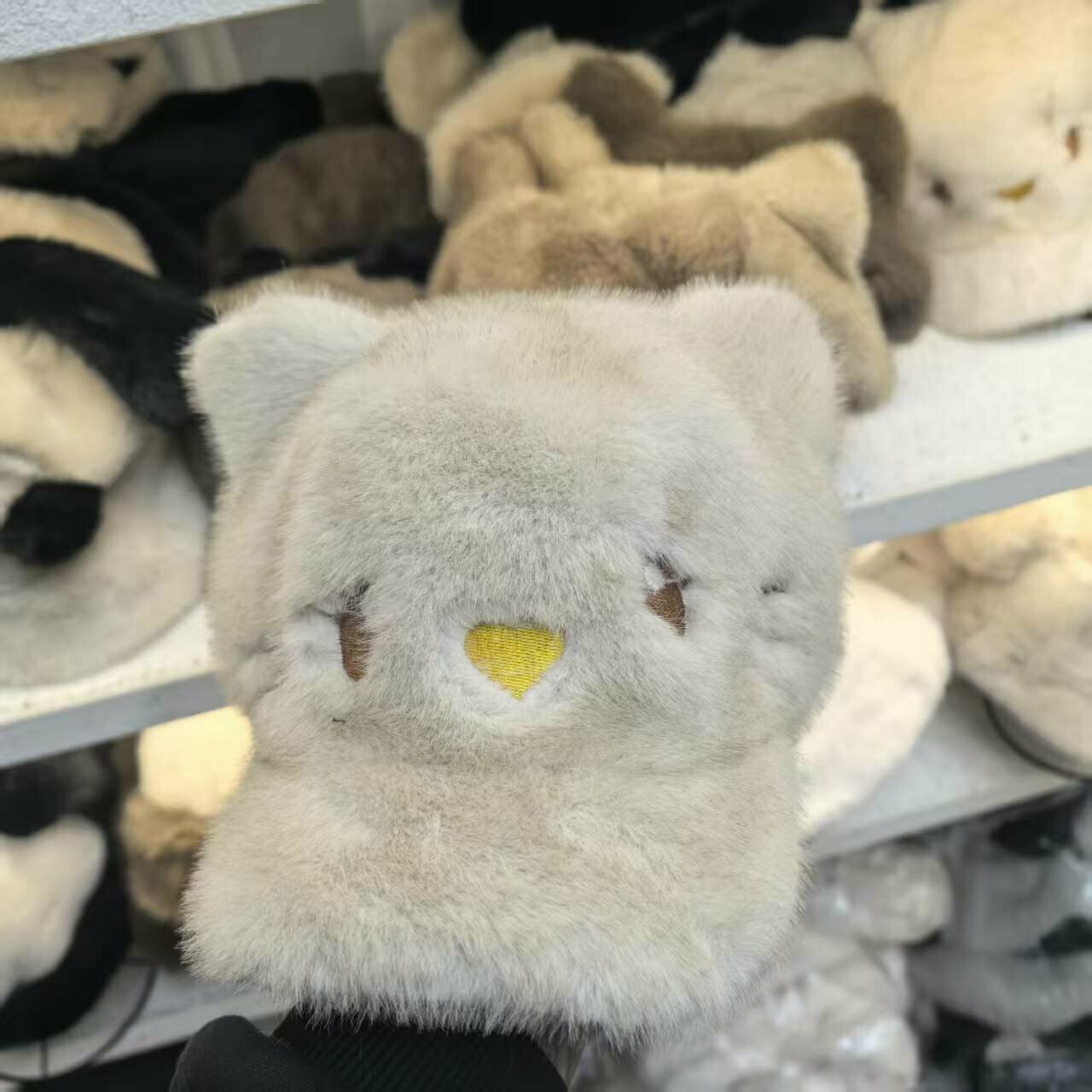 ZY плюшевая бейсболка с кошкой, кроличий мех, теплая мультяшная кепка