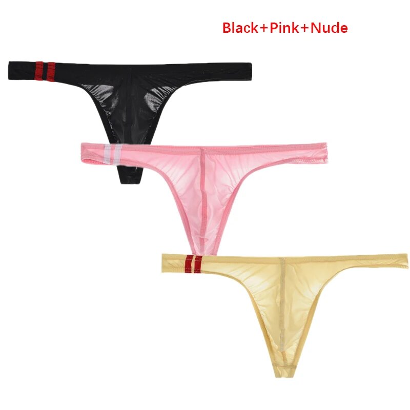 Мужские стринги NURRASA из полиамида и спандекса M, K Black Pink Nude