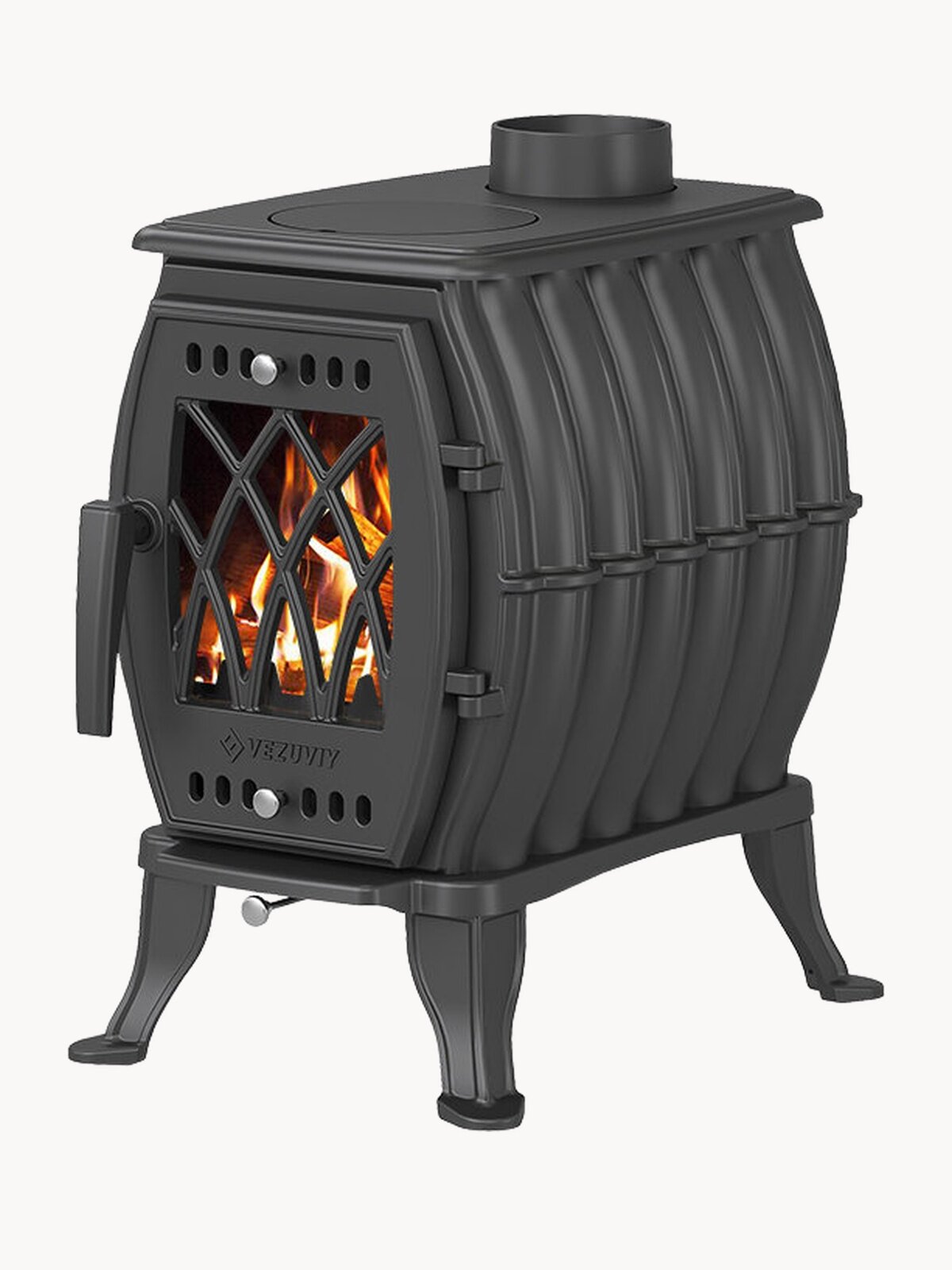 Печь-камин дровяная для дома Везувий ВХ-05 "Антрацит" диаметр 120