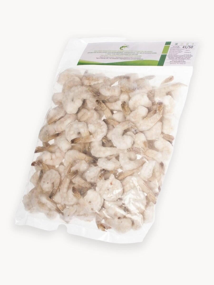 Креветки ваннамей с хвостом 41/50 1кг