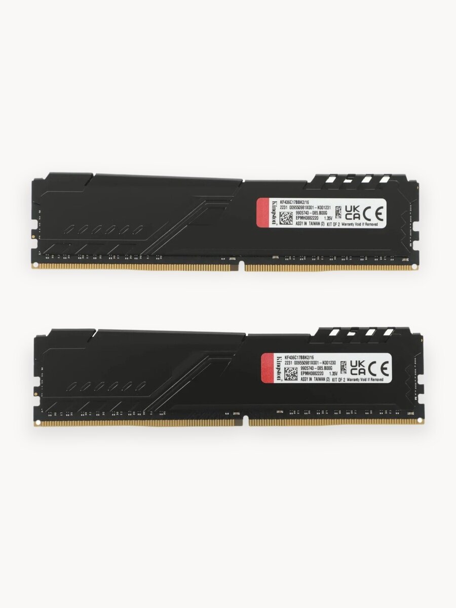 Оперативная память Kingston Fury Beast KF436C17BBK2/16 DDR4 - 2x 8ГБ 3600МГц, DIMM, Ret